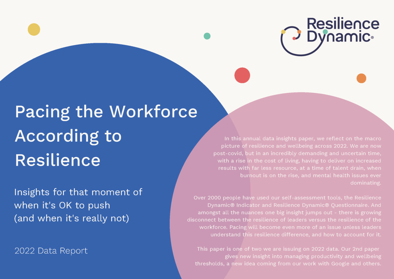 Resilient Organisation; Pacing the Workforce - Resilience Dynamic